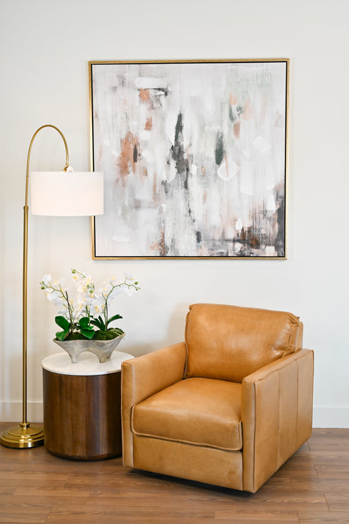 Bruno Brown Swivel Chair, Leather – The Mint Julep