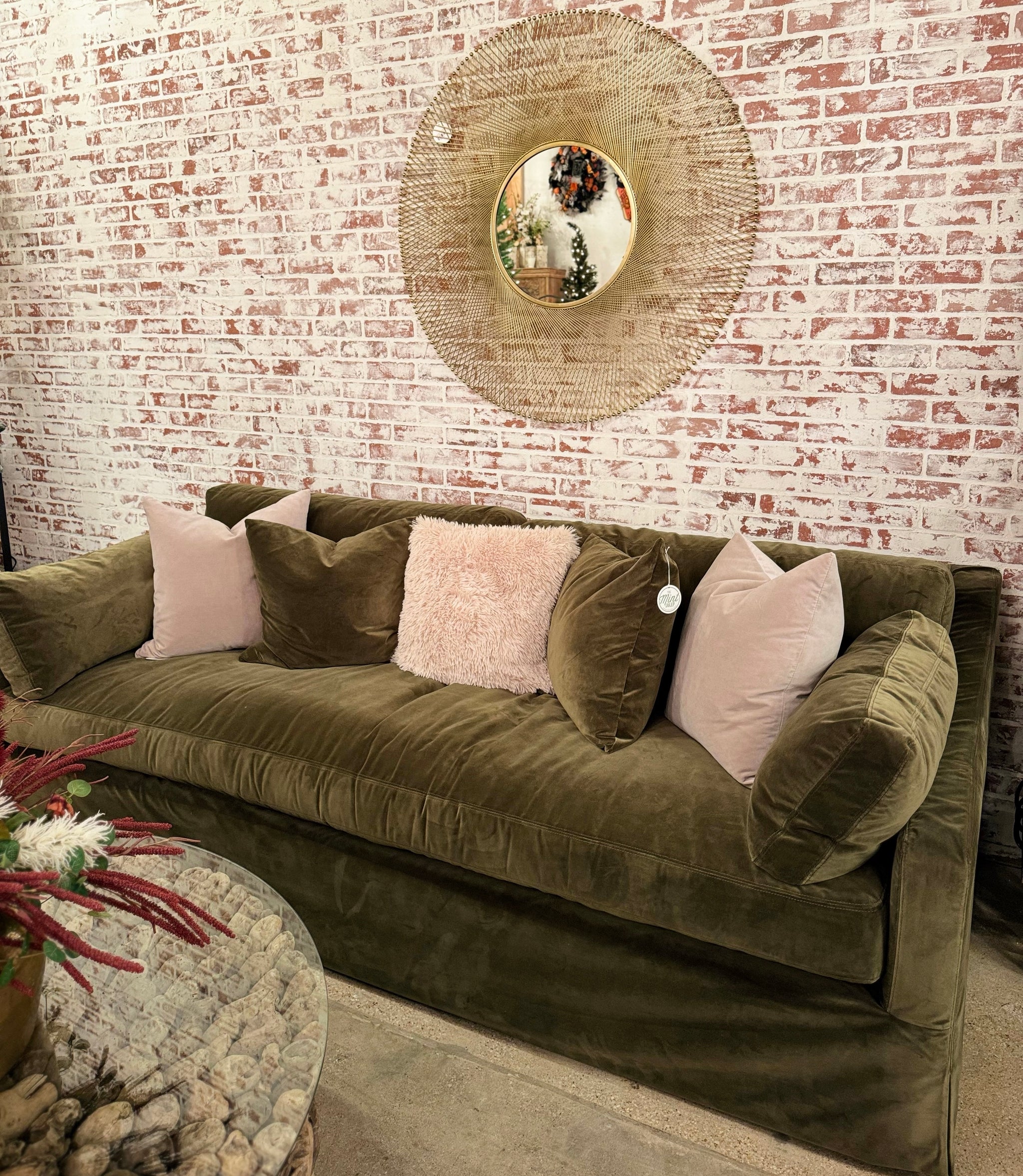 Madelyn Sofa 96", Vintage Velvet Olive – The Mint Julep