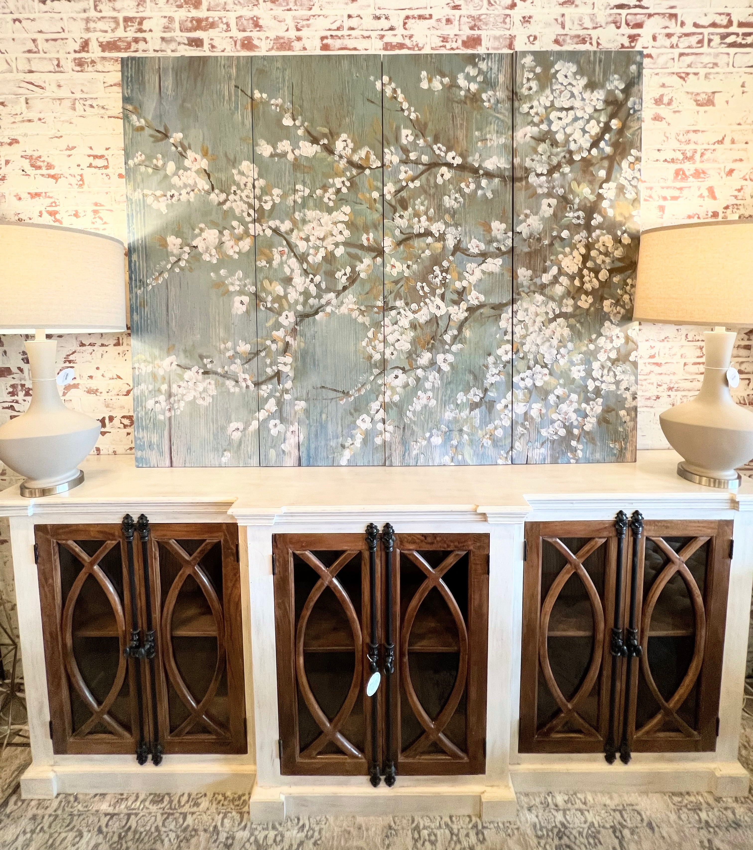 Gabriel Mango 6 Door Breakfront Console (White and Natural) – The Mint ...